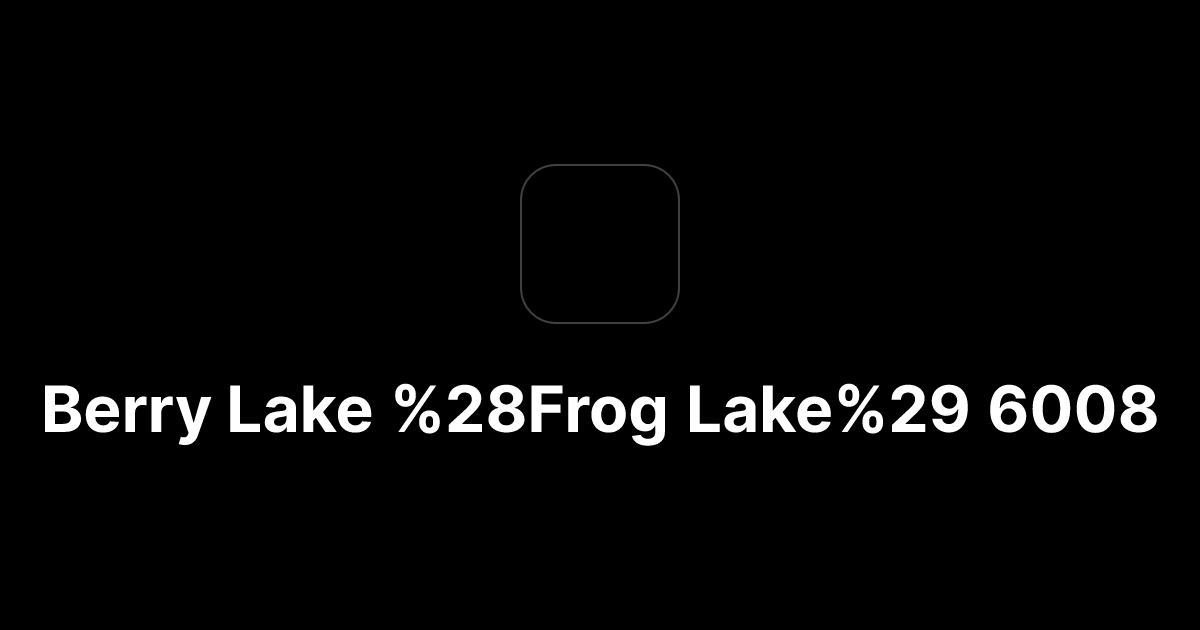 Berry Lake %28Frog Lake%29 6008 Water Temperature & Fishing Reports ...
